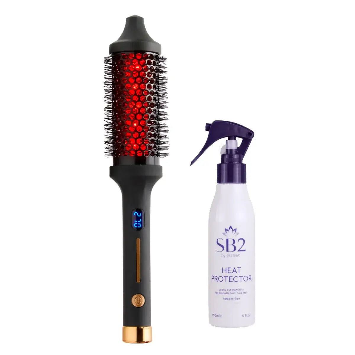 Cepillo Térmico Alaciador IR2 + Protector de Calor + Sérum – Sutra Beauty